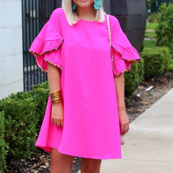 Impressions | Dresses | Hot Pink Shift Dress | Poshmark